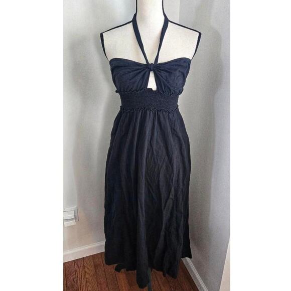 Old Navy | Dresses | Old Navy Black Halter Neck Smocked Summer Dress S ...
